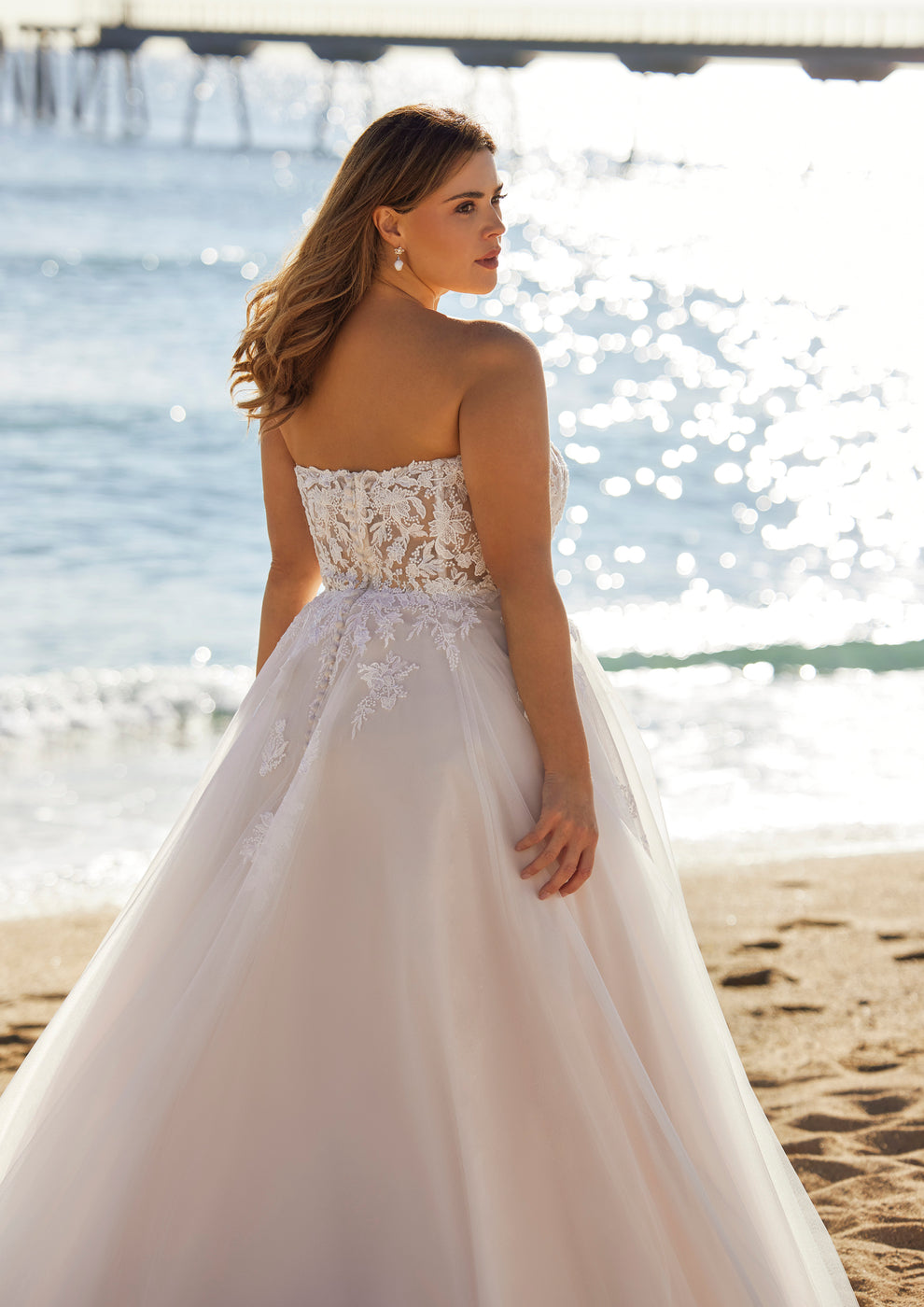 Off The Shoulder A Line Wedding Dress With Lace - Sister - Krismil Bridal